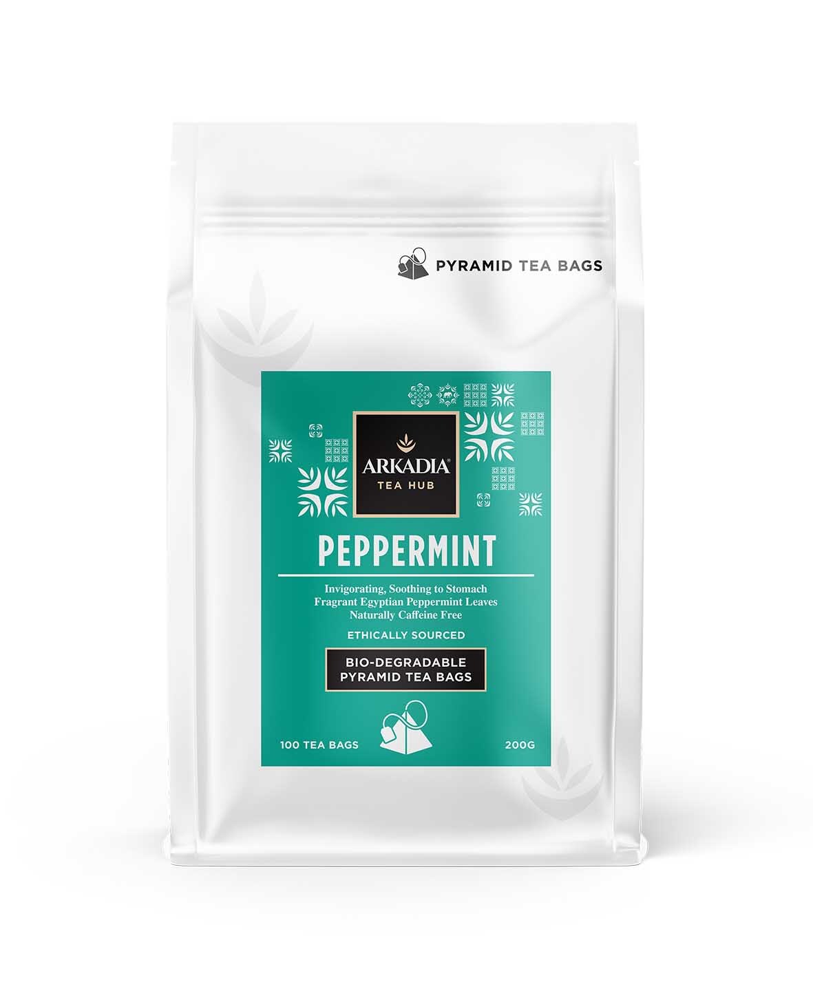 Arkadia Peppermint Pyramid Bags 200g | Arkadia Beverages