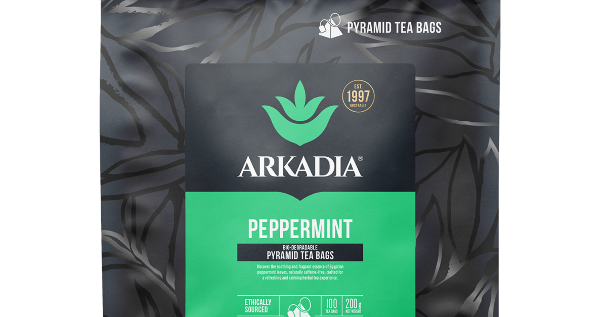 Arkadia Peppermint Pyramid Bags 200g | Arkadia Beverages